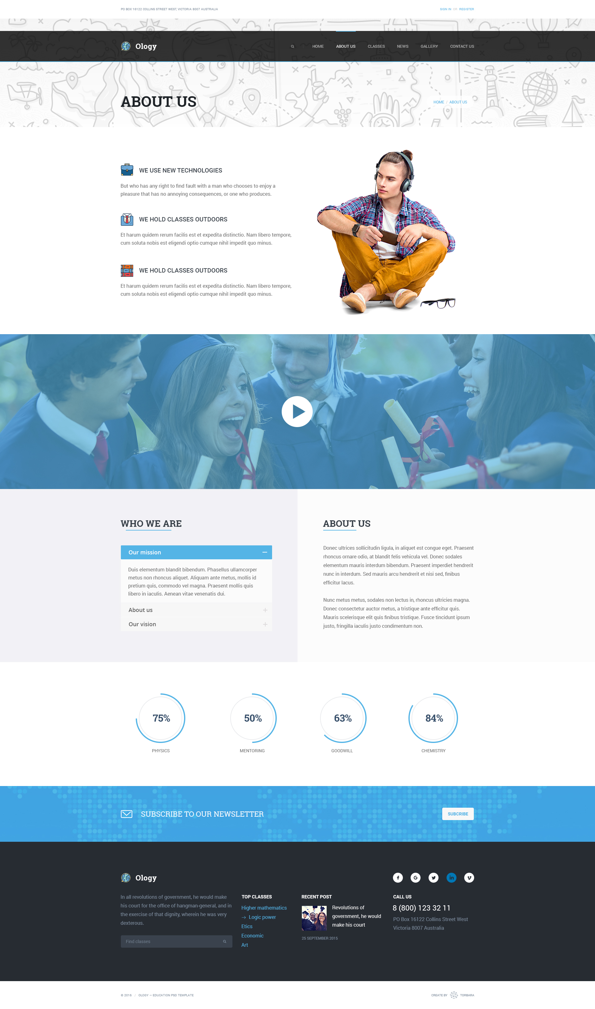 Ology — Education | Courses | Classes PSD Template by torbara | ThemeForest
